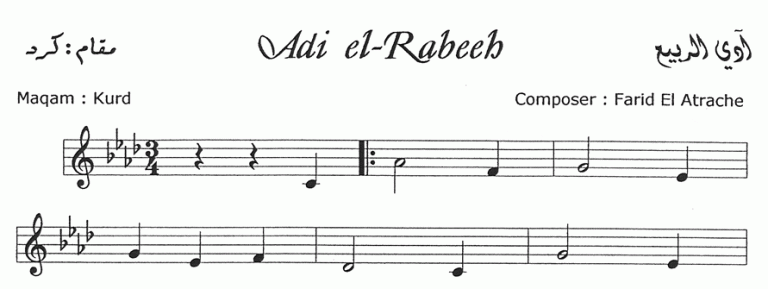 Free Sheet Music – Arabic Musical Scores
